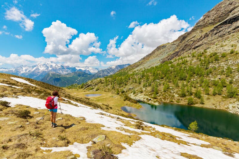 Valmalenco , Italy, Spring Thaw at the Campagneda Lake Stock Image ...