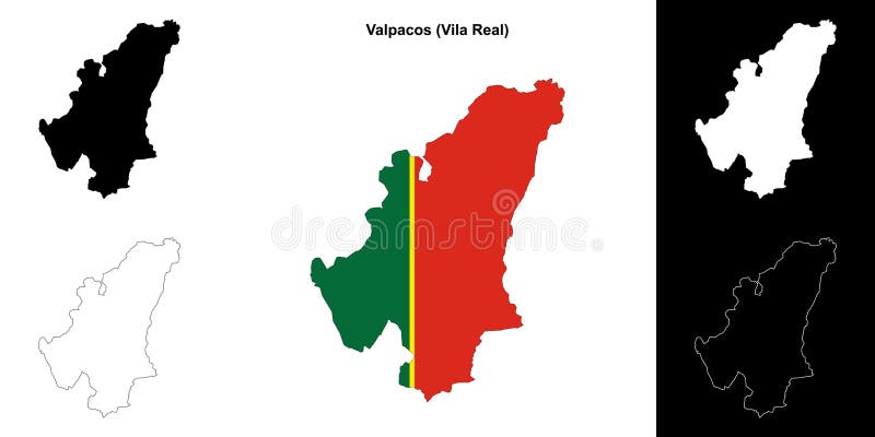 Valpacos outline map stock vector. Illustration of portugal - 334998416