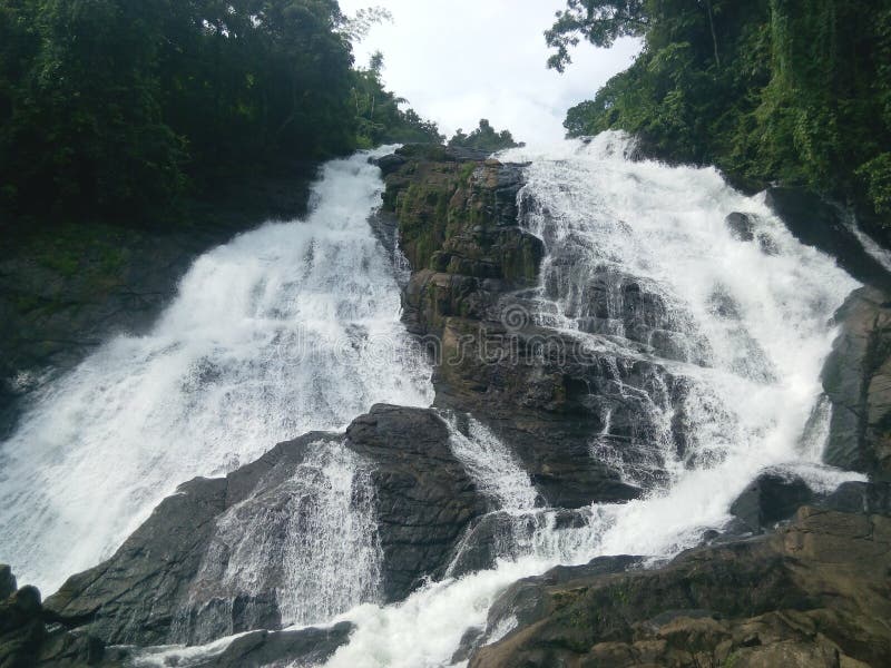 Waterfall stock photo. Image of tamilnadu, water, valparai - 107728494