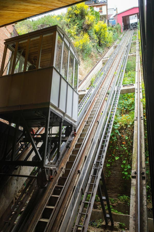 Valparaiso, Chile - 27 Nov, 2023: Traditional Funicular Elevator in the ...