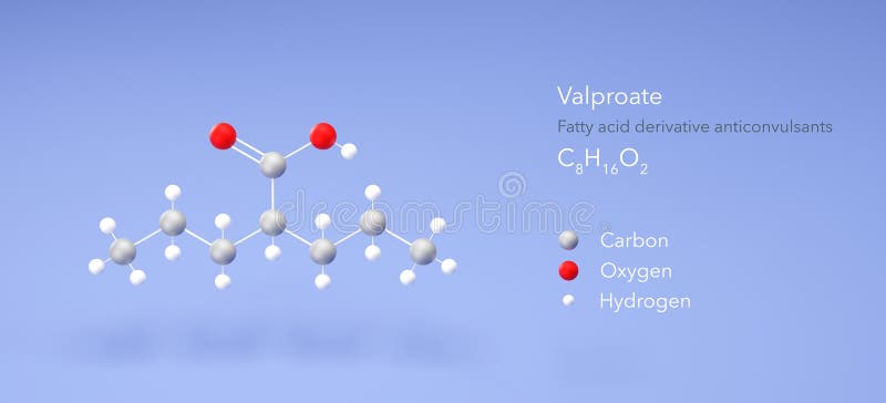 Valproate Molecule, Molecular Structures, Valproic Acid, 3d Model ...