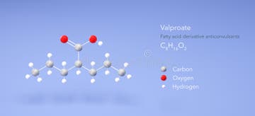 Valproate Molecule, Molecular Structures, Valproic Acid, 3d Model ...