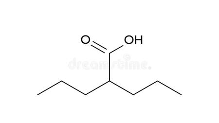 Valproate Molecule, Structural Chemical Formula, Ball-and-stick Model ...
