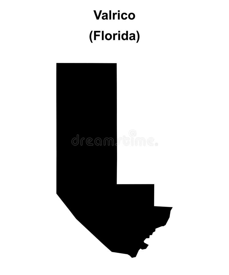 Valrico outline map stock vector. Illustration of vector - 357257799