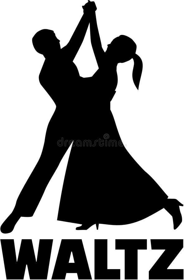 Silhueta Dos Pares Da Dança Da Valsa Ilustração do Vetor - Ilustração ...