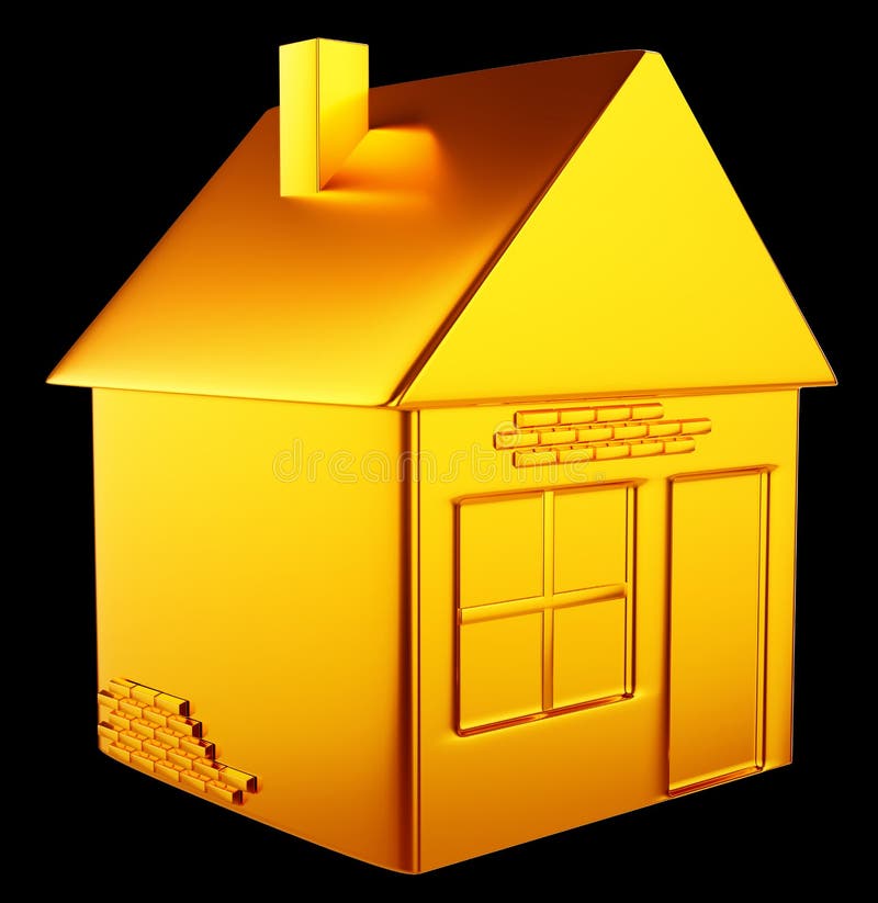 Valuable Accommodation: Golden House Shape Stock Illustration ...