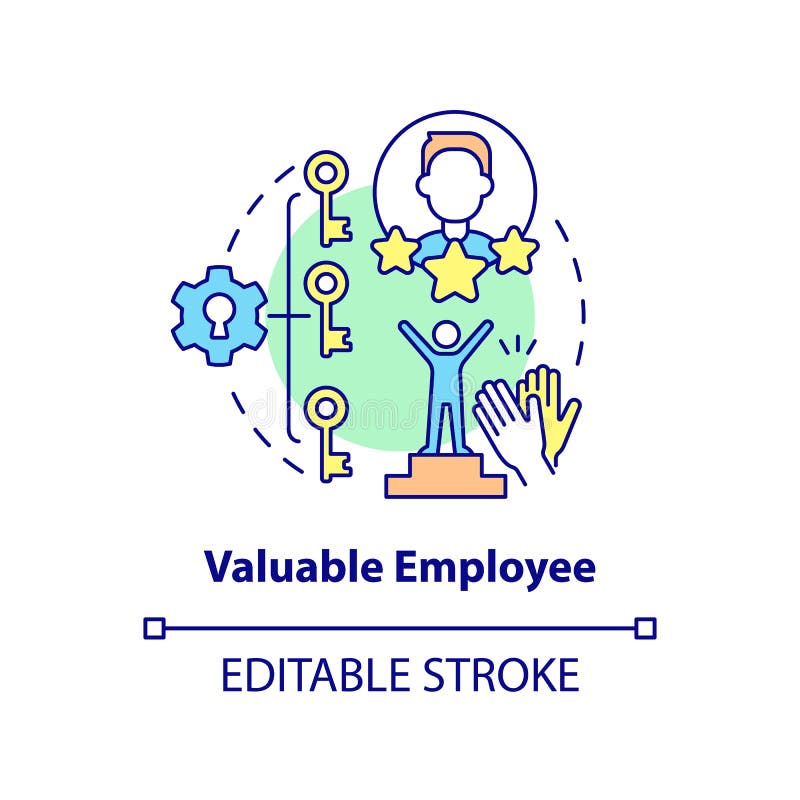 Valuable Employee Concept Icon Stock Vector - Illustration of ...