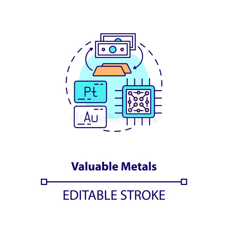 Valuable Metals Concept Icon Stock Vector - Illustration of electronic ...