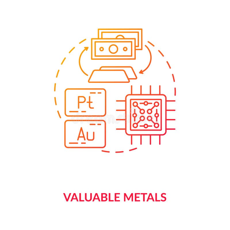 Valuable Metals Concept Icon Stock Vector - Illustration of technology ...