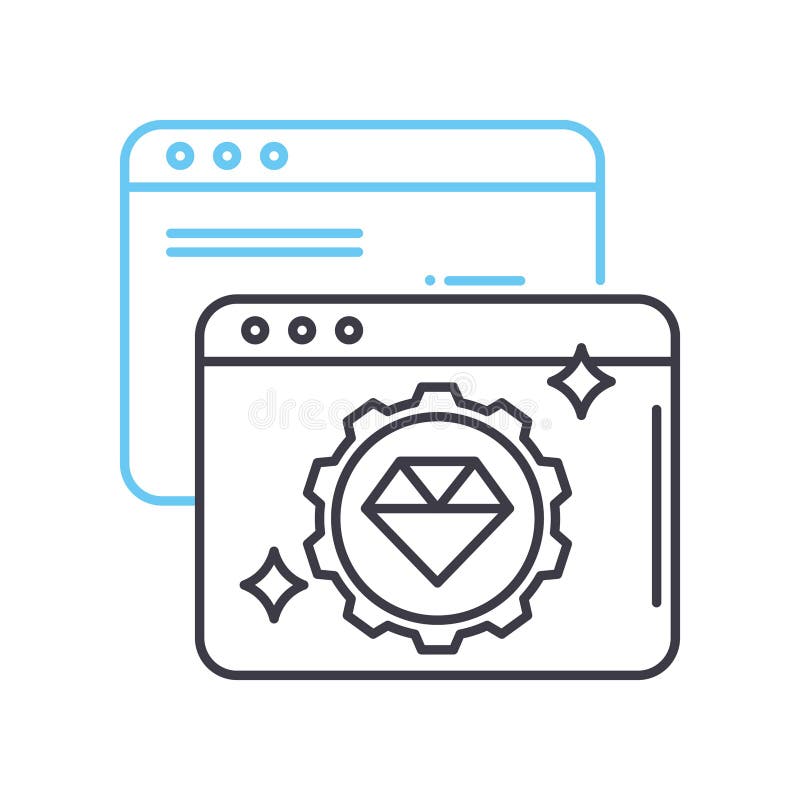 Valuable Software Line Icon, Outline Symbol, Vector Illustration ...