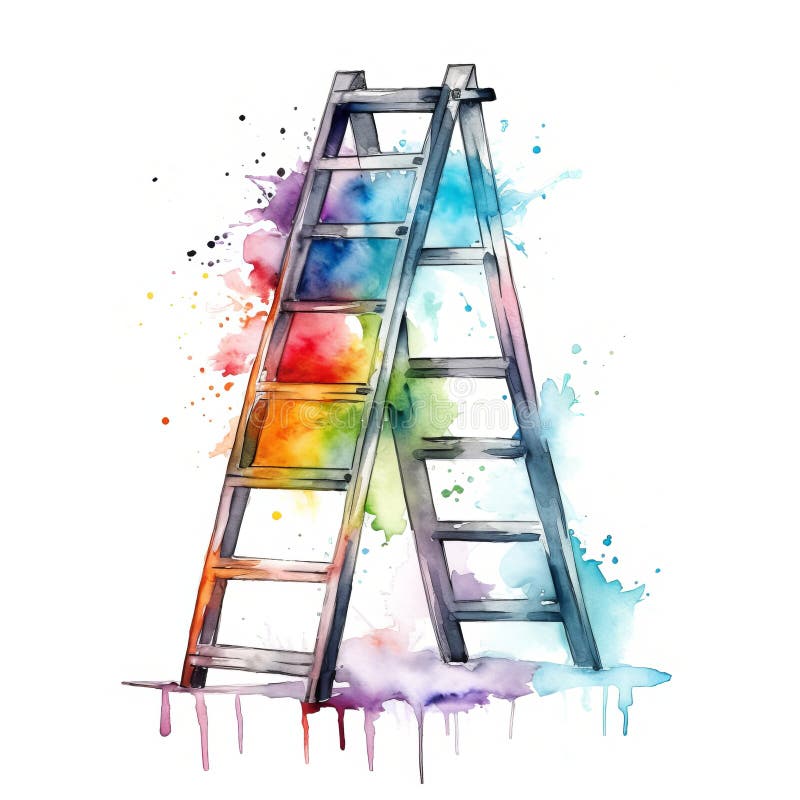Valuable Step Ladder Construction Tool Square Illustration. Stock ...