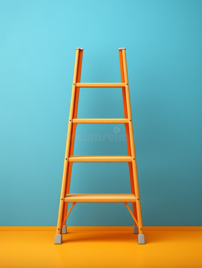 Valuable Step Ladder Construction Tool Vertical Illustration. Stock ...