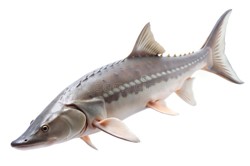 Valuable Sturgeon Fish Beluga Isolated on White Background Stock ...
