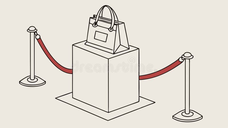 Valuables Display Pedestal with Ropes Exhibition Vector, Vector Design ...