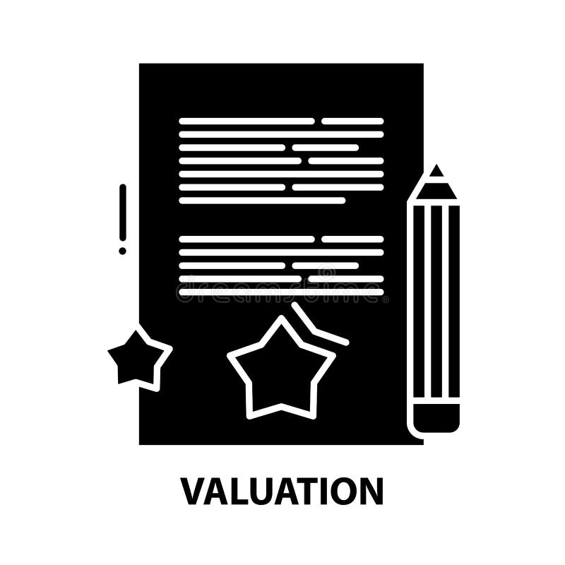 Valuation Icon, Black Vector Sign with Editable Strokes, Concept ...