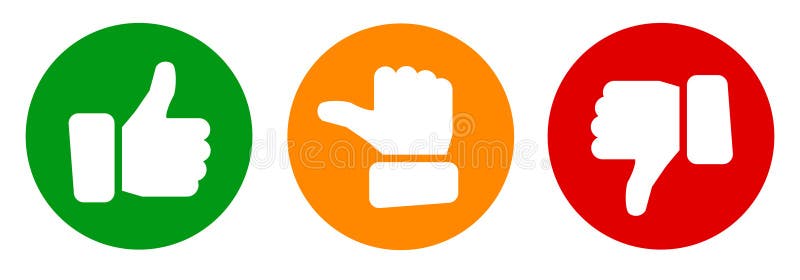 Valuation Thumbs Button. Like Neutral Dislike Stock Illustration ...