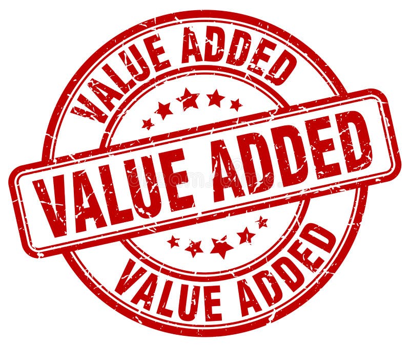 Value Added Red Grunge Round Vintage Stamp Stock Vector - Illustration ...