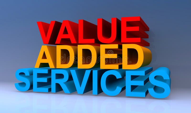 Value Added Services on Blue Stock Illustration - Illustration of ...