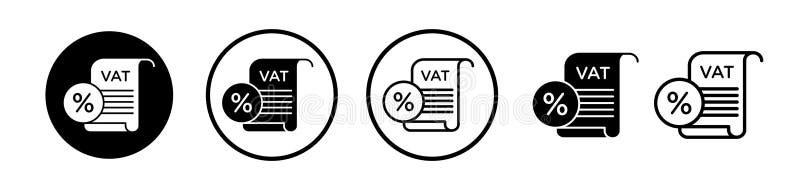 Value Added Tax VAT Line Icon Isolated on White Background Stock ...