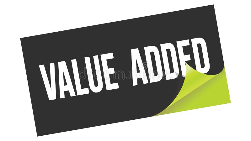 VALUE ADDED Text on Black Green Sticker Stamp Stock Illustration ...