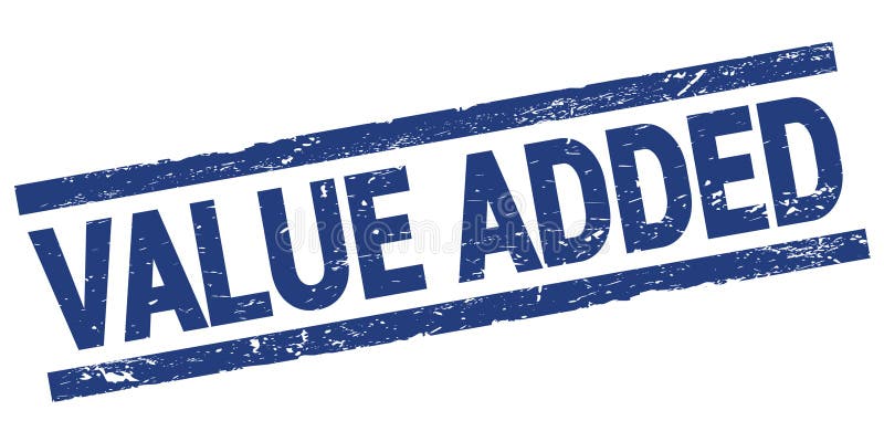 VALUE ADDED Text on Blue Rectangle Stamp Sign Stock Illustration ...
