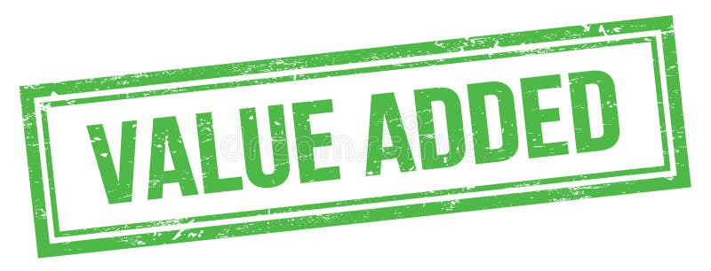 VALUE ADDED Text on Green Grungy Vintage Stamp Stock Illustration ...