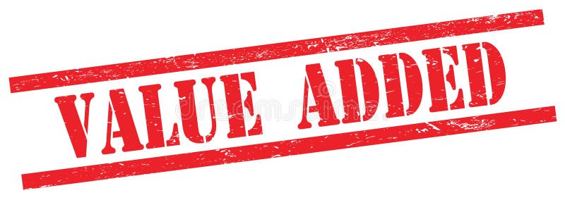 VALUE ADDED Text on Red Grungy Rectangle Stamp Stock Illustration ...