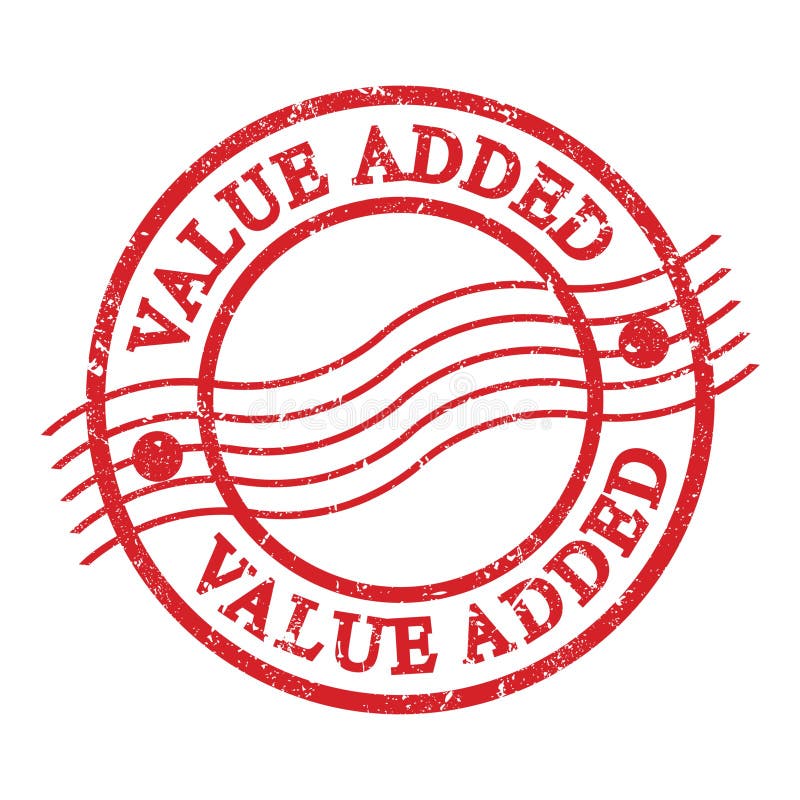 VALUE ADDED, Text Written on Red Postal Stamp Stock Illustration ...
