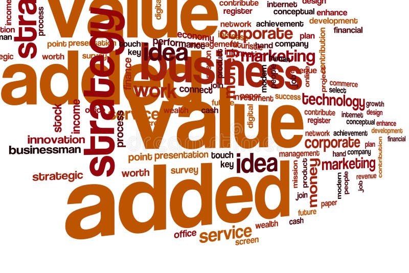 Value added word cloud stock illustration. Illustration of economy ...