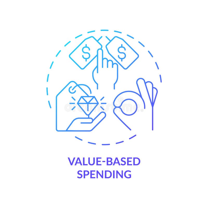 Value-based Pricing Blue Gradient Concept Icon Stock Vector ...