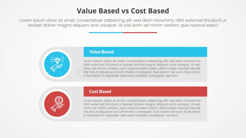 Value Based Vs Cost Based Comparison Opposite Infographic Concept for Slide Presentation with ...
