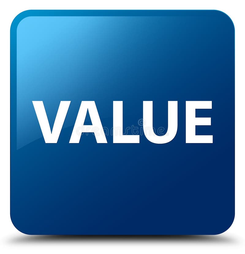 Value blue square button stock illustration. Illustration of value ...