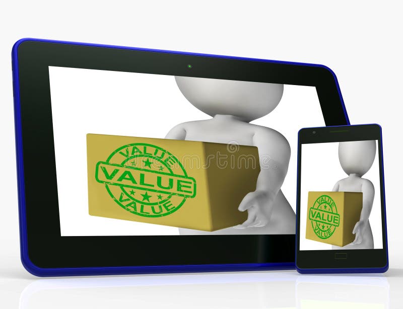 Value Box Means Quality and Worth of Goods Stock Illustration ...