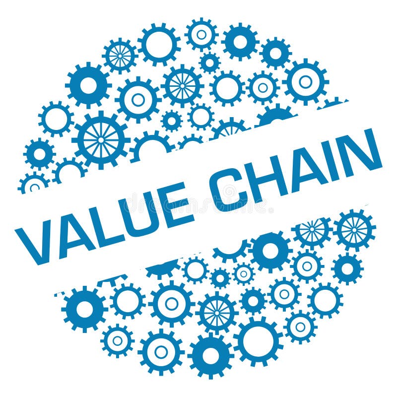 Value Chain Blue Gears Circular Badge Style Stock Illustration ...