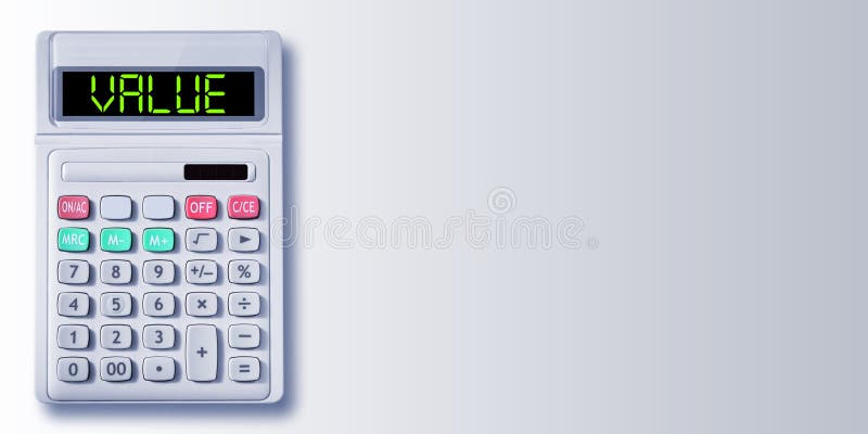 VALUE CONCEPT with Calculator - Banner Concept with Copyspace Stock ...