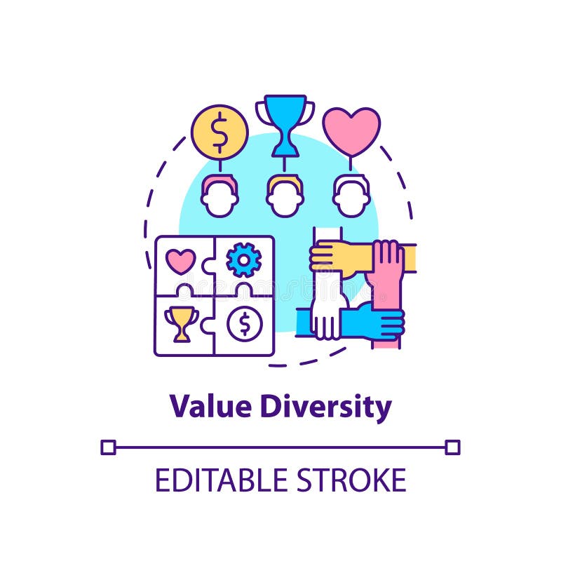 Value Diversity Concept Icon Stock Vector - Illustration of graphic ...