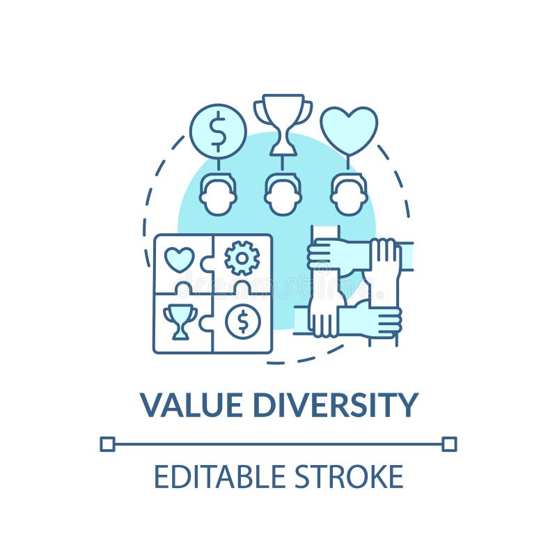 Value Diversity Concept Icon Stock Vector - Illustration of isolated ...