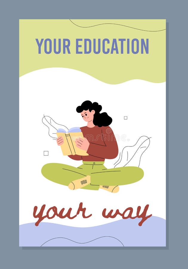 Value of Education and Knowledge Concept of Banner Cartoon Vector ...