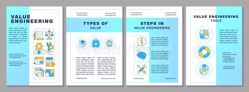 Value Engineering Methodology Brochure Layout Stock Vector ...