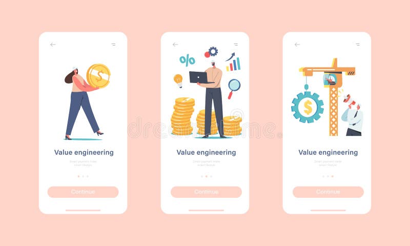 Value Engineering Mobile App Page Onboard Screen Template. Engineers ...