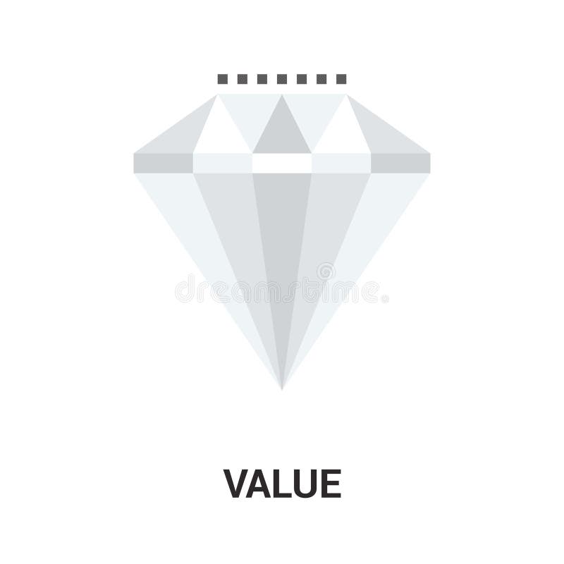 Value Flat Icon Design Concept Stock Illustration - Illustration of ...