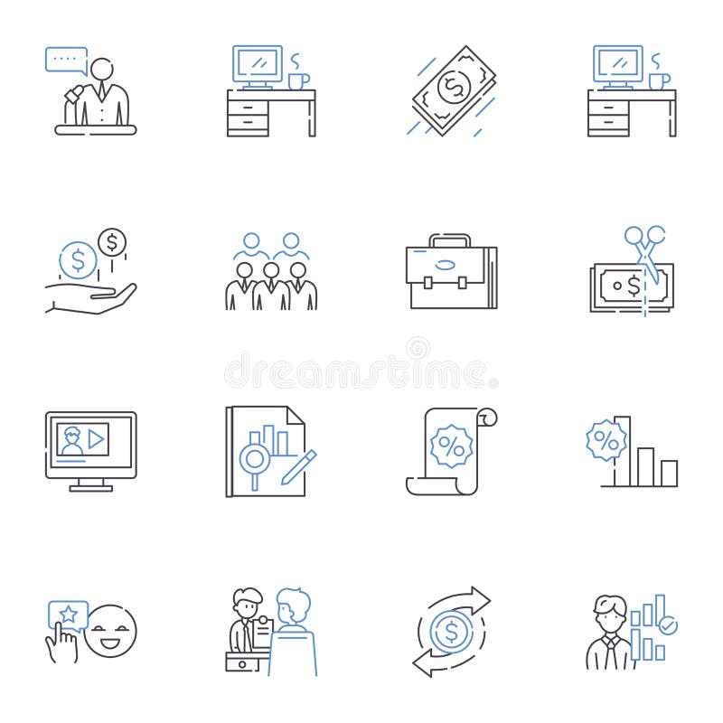 Value Funds Line Icons Collection. Growth, Value, Diversification ...