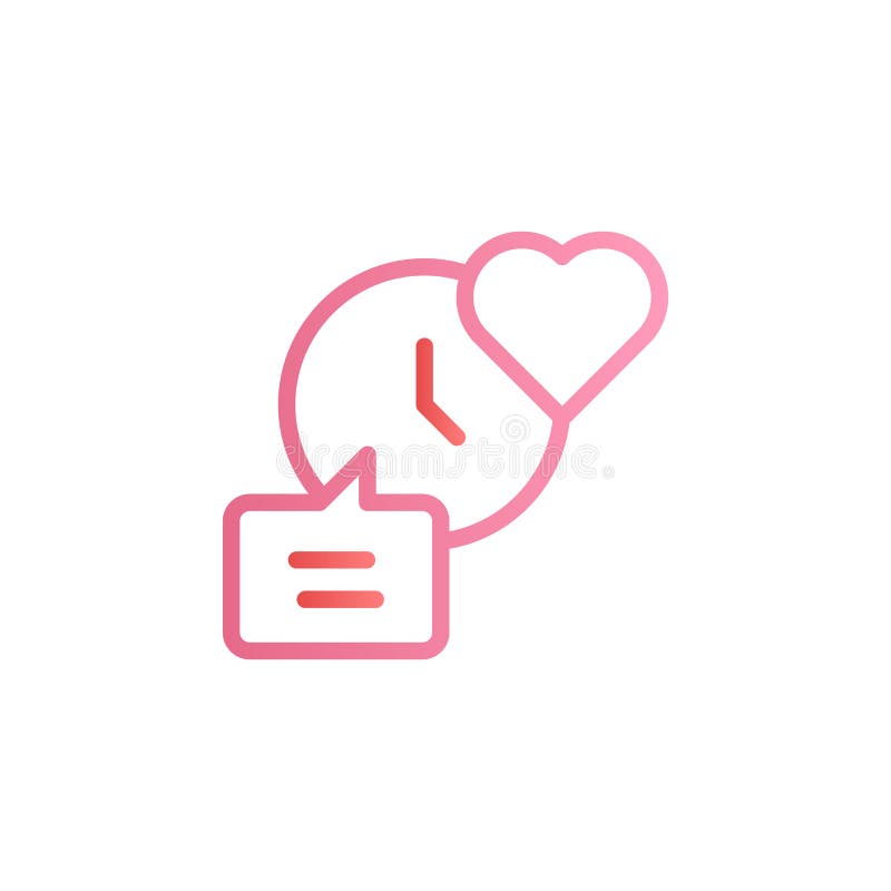 Value, Heart, Chat, Time Color Gradient Vector Icon Stock Illustration ...
