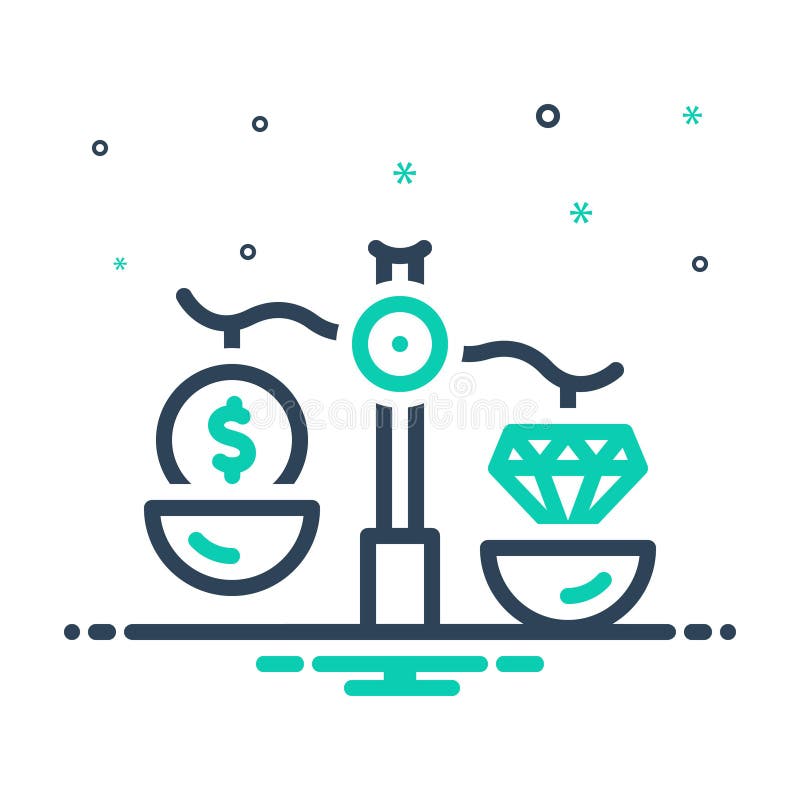 Mix Icon for Value, Price and Balance Stock Vector - Illustration of ...