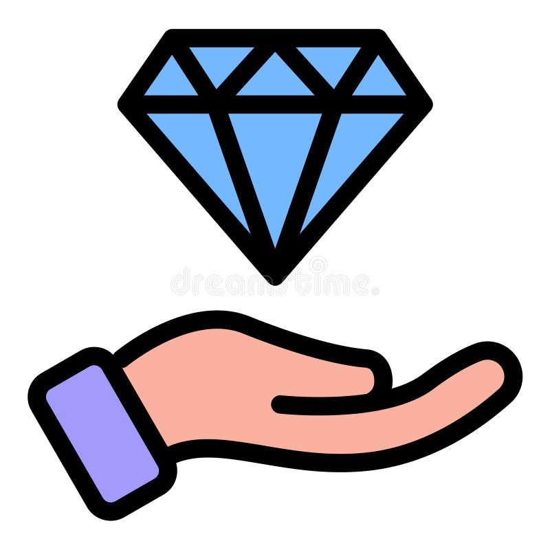 Value Icon Worth and Significance in Flat Line Color Style Stock Vector ...