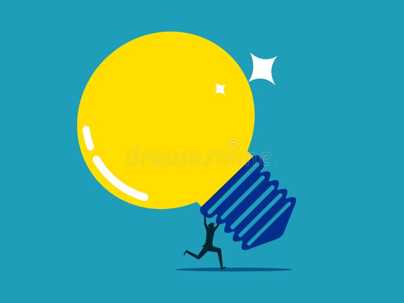 Value of Knowledge. Business Man Holding a Big Creative Light Bulb ...