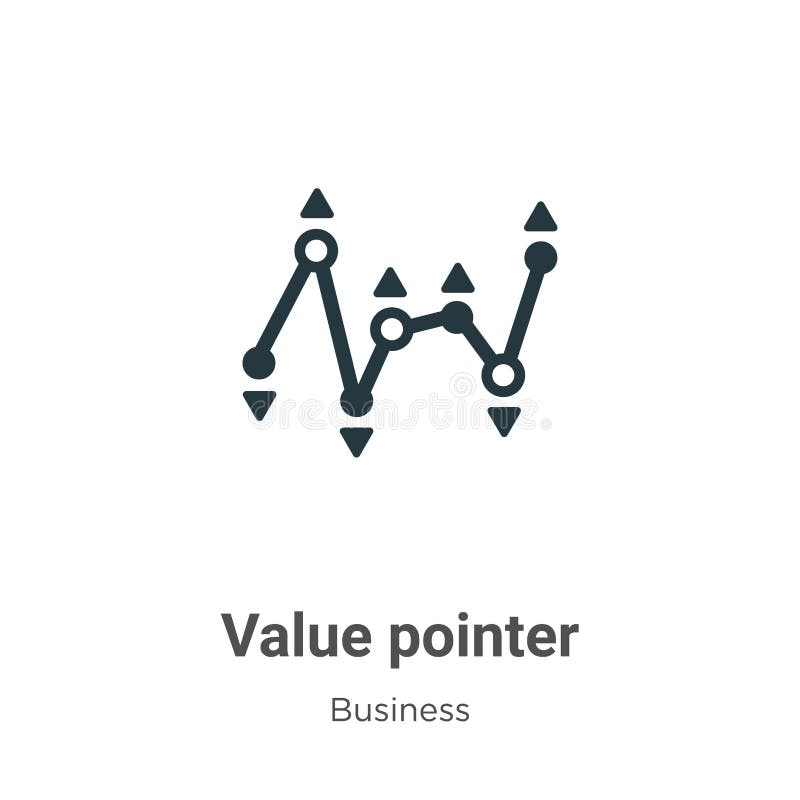 Value Pointer Icon In Trendy Design Style Value Pointer Icon Isolated On White Background Stock