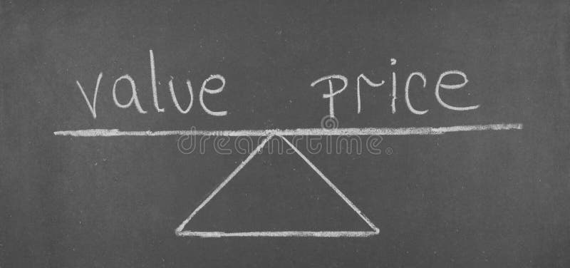 Value and price. stock image. Image of blackboard, creatively - 210286855