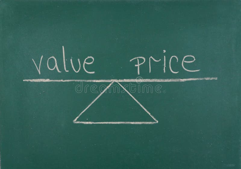 Value and price. stock image. Image of blackboard, creatively - 210286855
