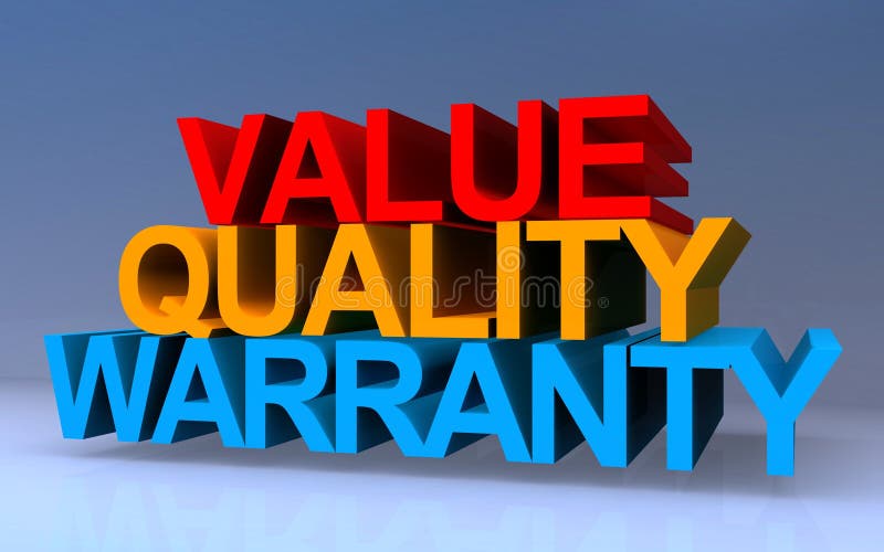 Value Quality Warranty on Blue Stock Image - Image of services ...